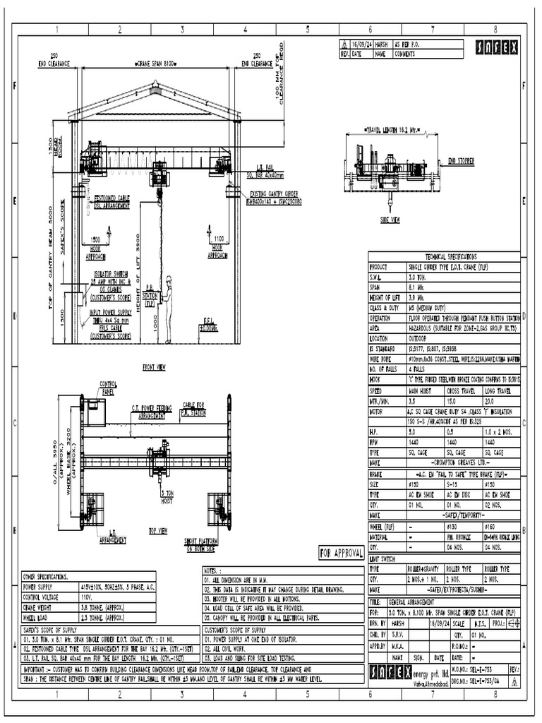 GA Drawing 3T EOT Crane | PDF