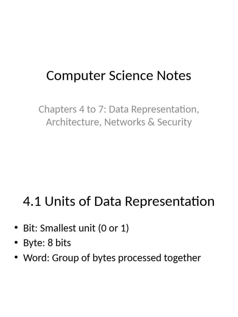Chapters 4 To 7 Computer Notes | PDF