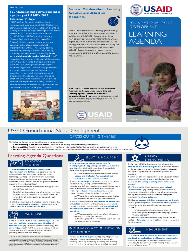 USAID Foundational Skills Learning Agenda | PDF | Learning | United ...