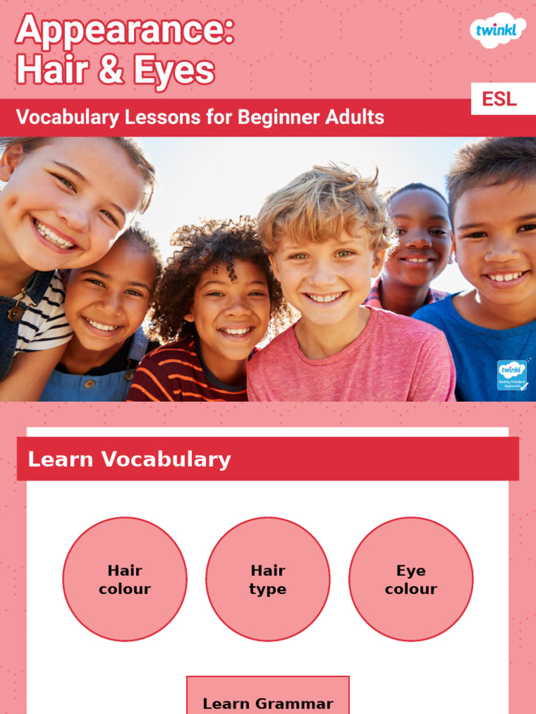 ESL Appearance - Hair & Eyes PowerPoint | PDF | Hair | Red Hair