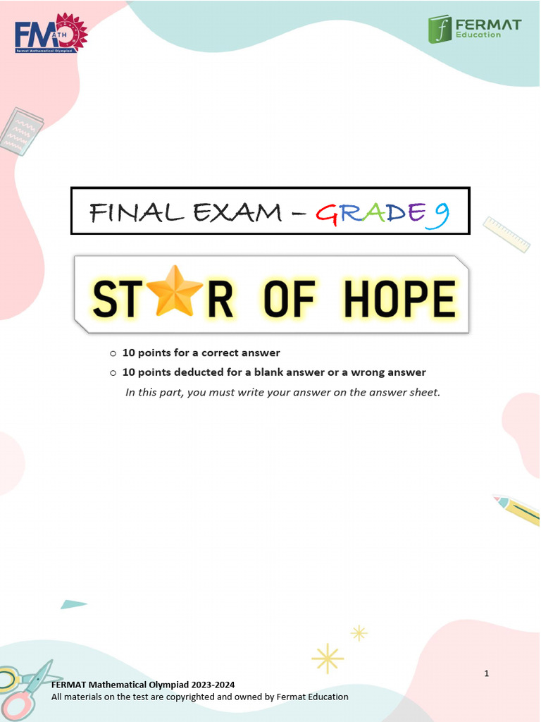 Grade 9 Star of Hope | PDF