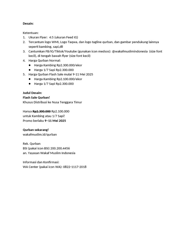 2. Flyer - Flash Sale Taqwa 1 Untuk Indonesia (NTT) | PDF