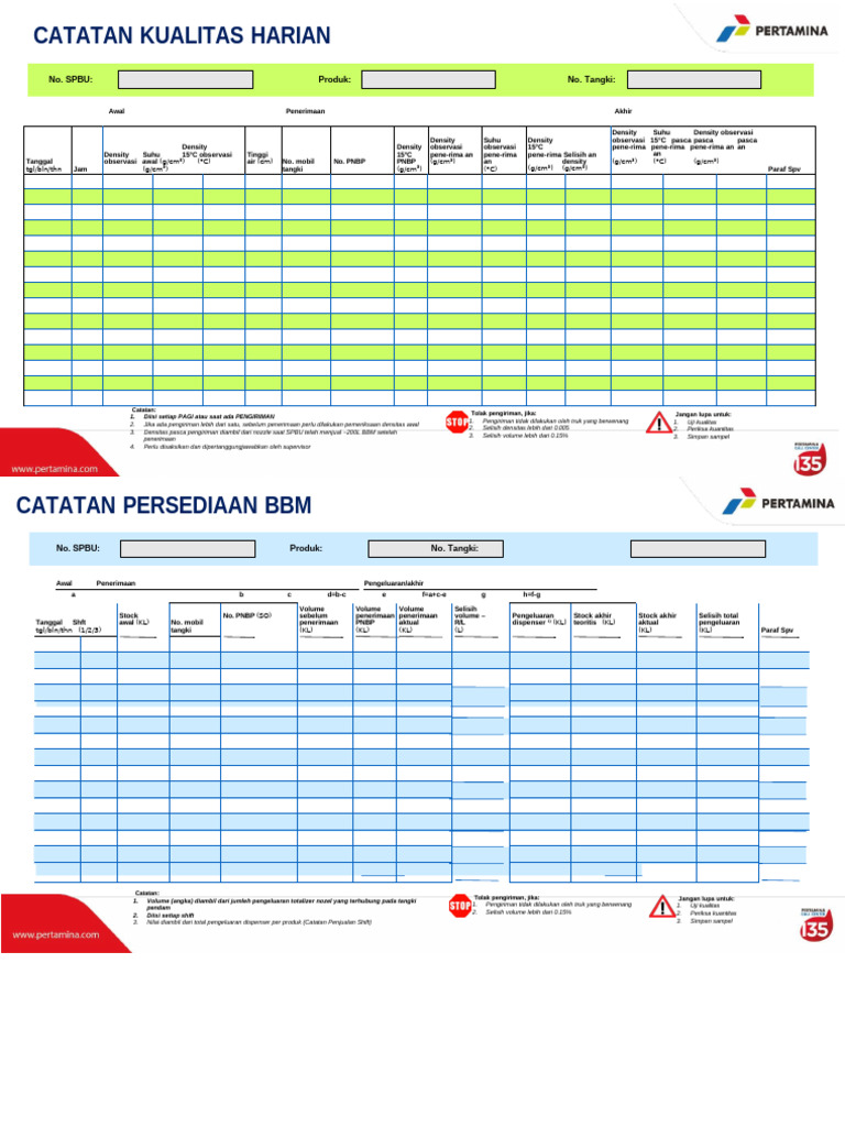 Catatan Kwalitas Dan Persediaan | PDF