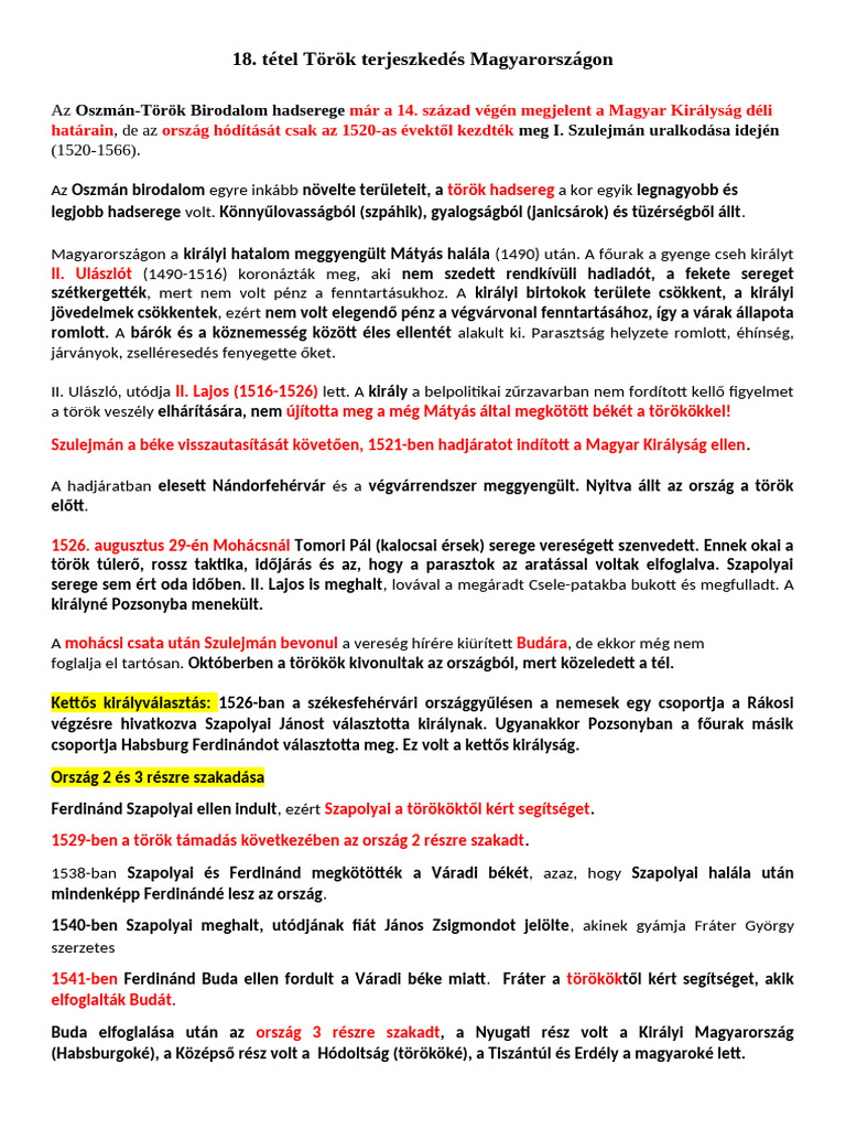 Tétel Török Terjeszkedés | PDF