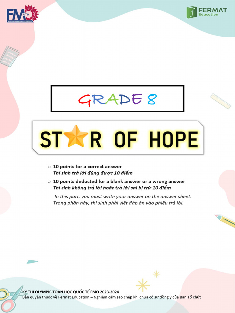 Grade 8 Star of Hope (Eng) | PDF