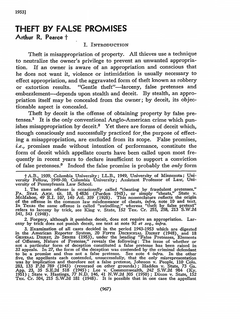 Theft by False Promises | PDF | Mail And Wire Fraud | Fraud