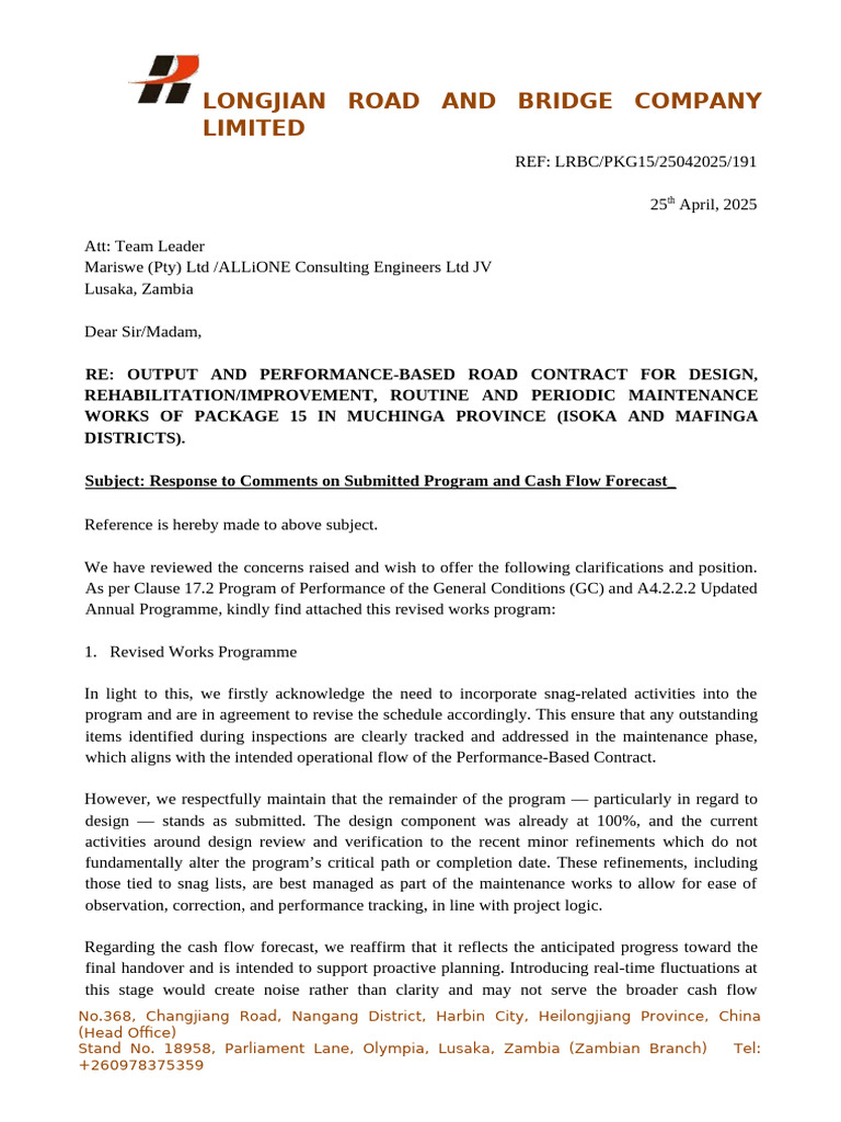 191 OPRC15 2025 Revised Works Program 2 | PDF