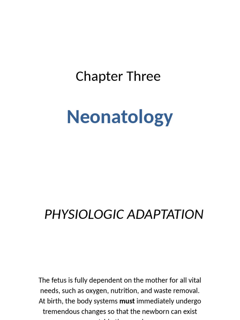 8 Physiologic Adaptation | PDF | Fetus | Medical Specialties