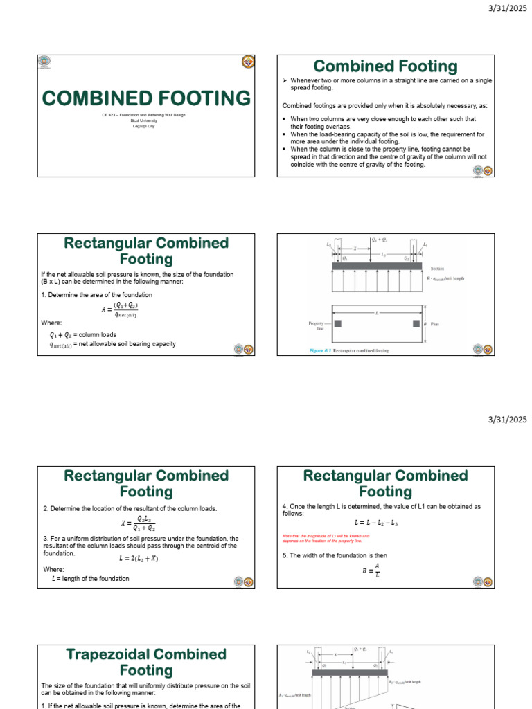 L4 - Combined Footing & Mat Foundation | PDF | Building Engineering ...