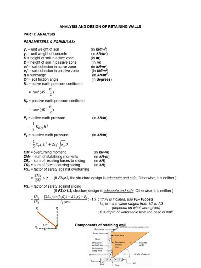 Retaining Wall Analysis | PDF | Civil Engineering | Mechanics
