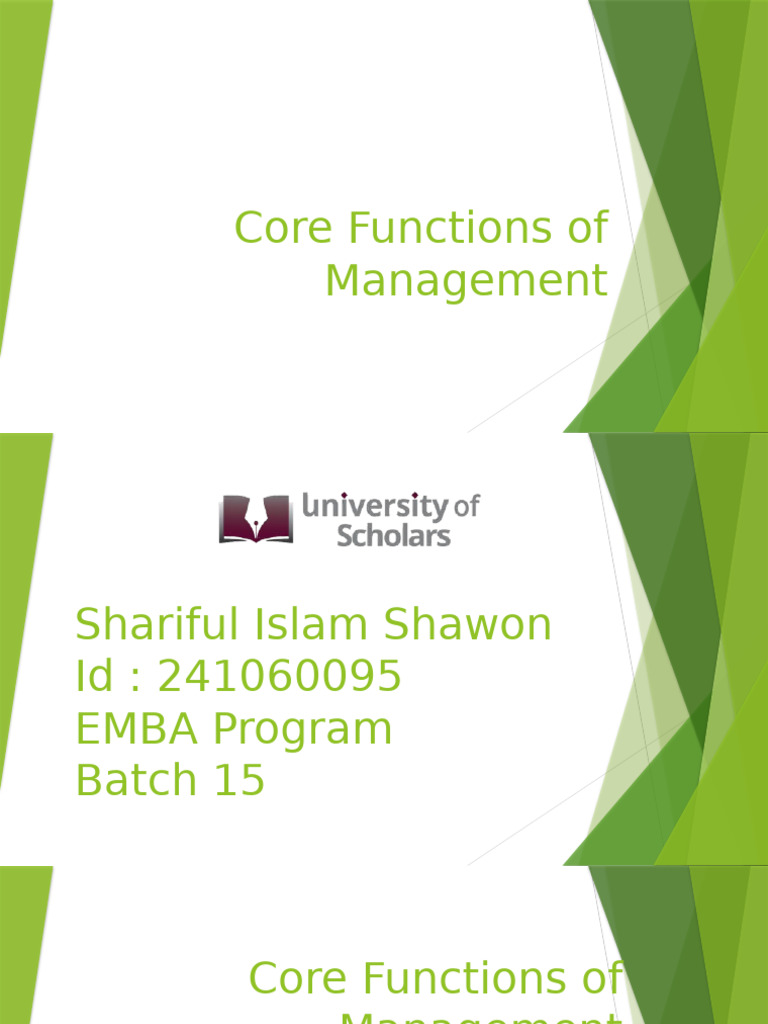 Core Functions of Management | PDF