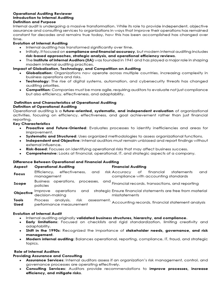 Understanding Operational Auditing | PDF | Internal Audit | Audit