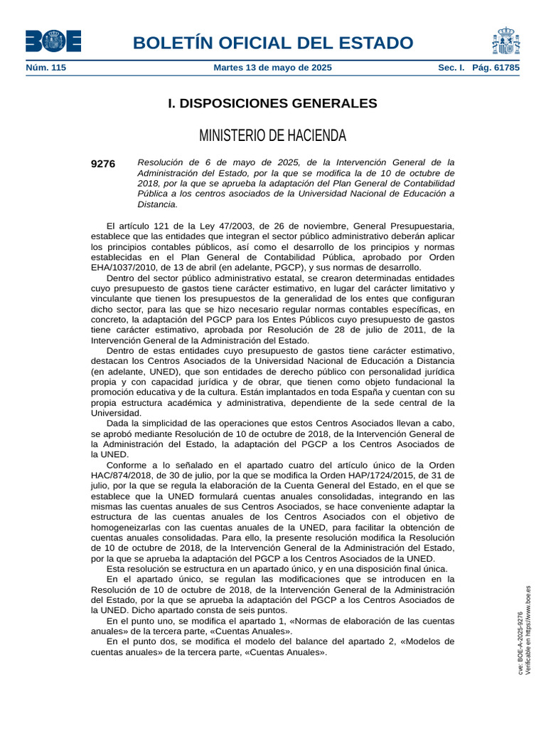 Boe A 2025 9276 | PDF | Valor neto | Contabilidad