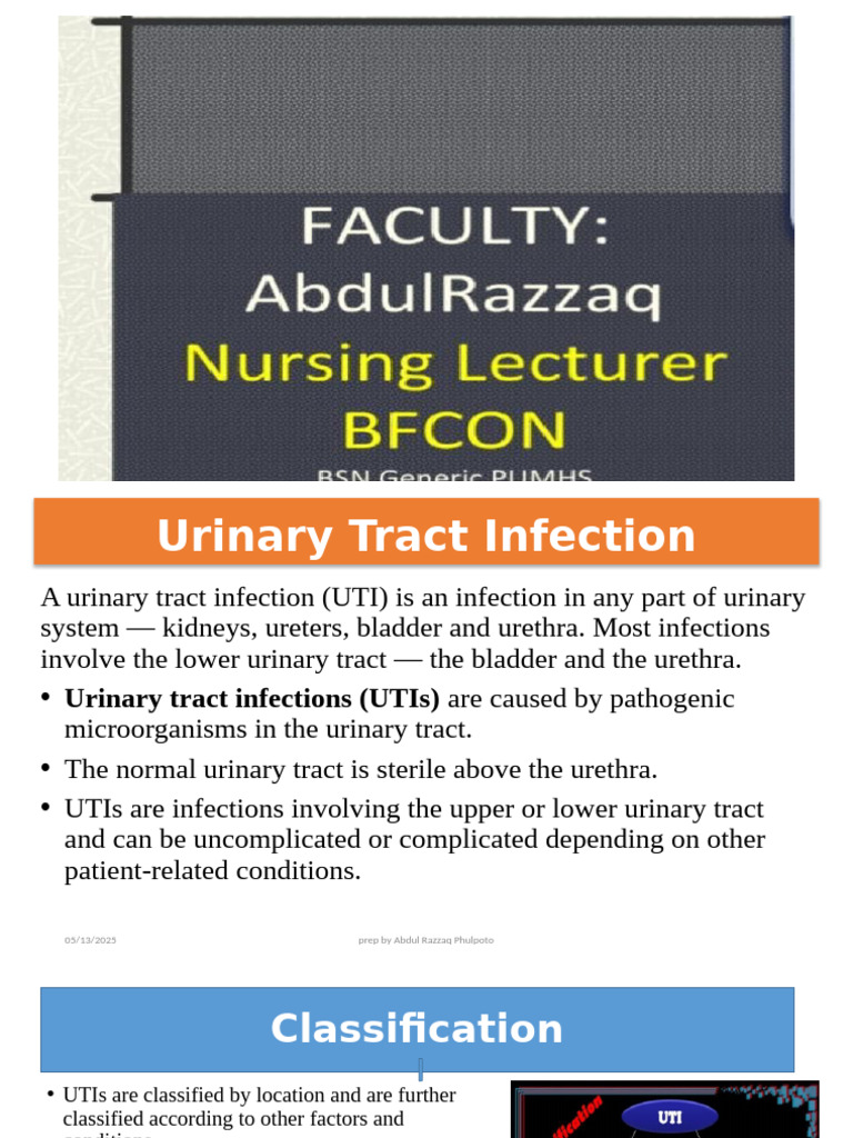 UTI Infection by Ab Razzaq | PDF | Urinary Tract Infection | Urinary System