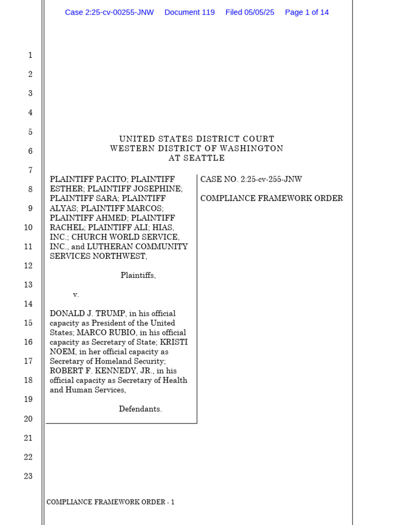 Gov Uscourts Wawd 344495 119 0 | PDF | Refugee | Injunction