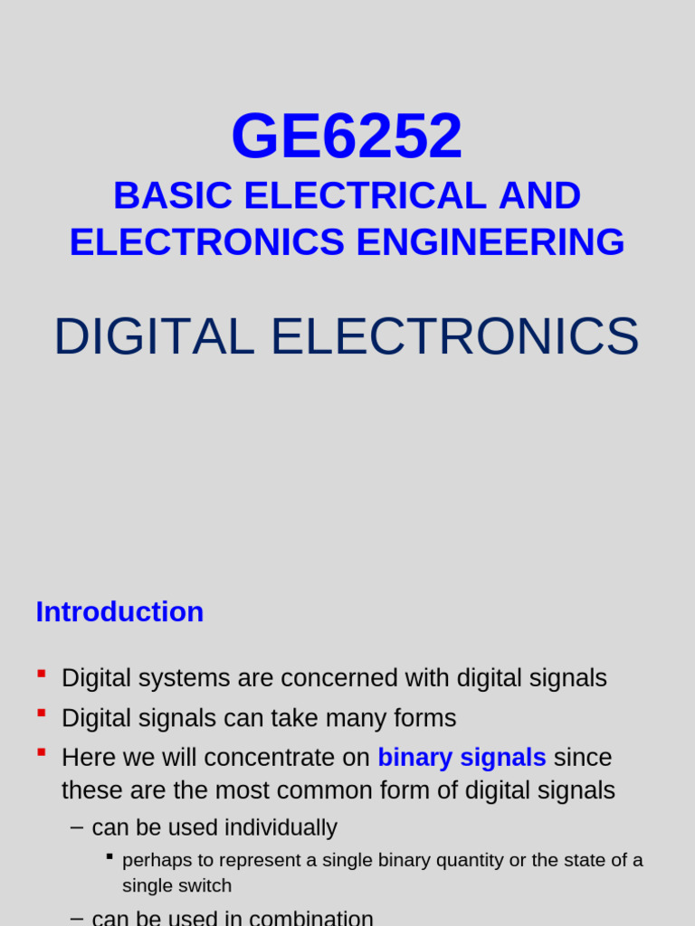 Digital Electronics Basics and Logic Gates | PDF | Boolean Algebra ...
