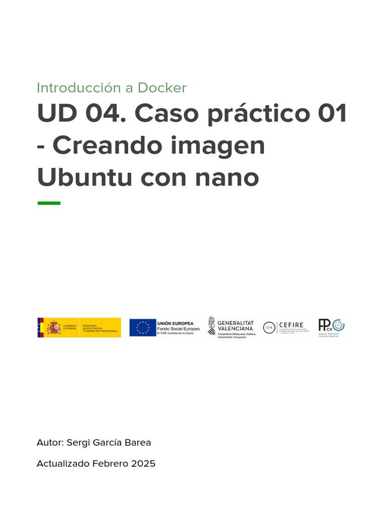 UD 04.03 - Caso Practico 01 - Creando Imagen Ubuntu Con Nano | PDF | Desarrollo de software ...