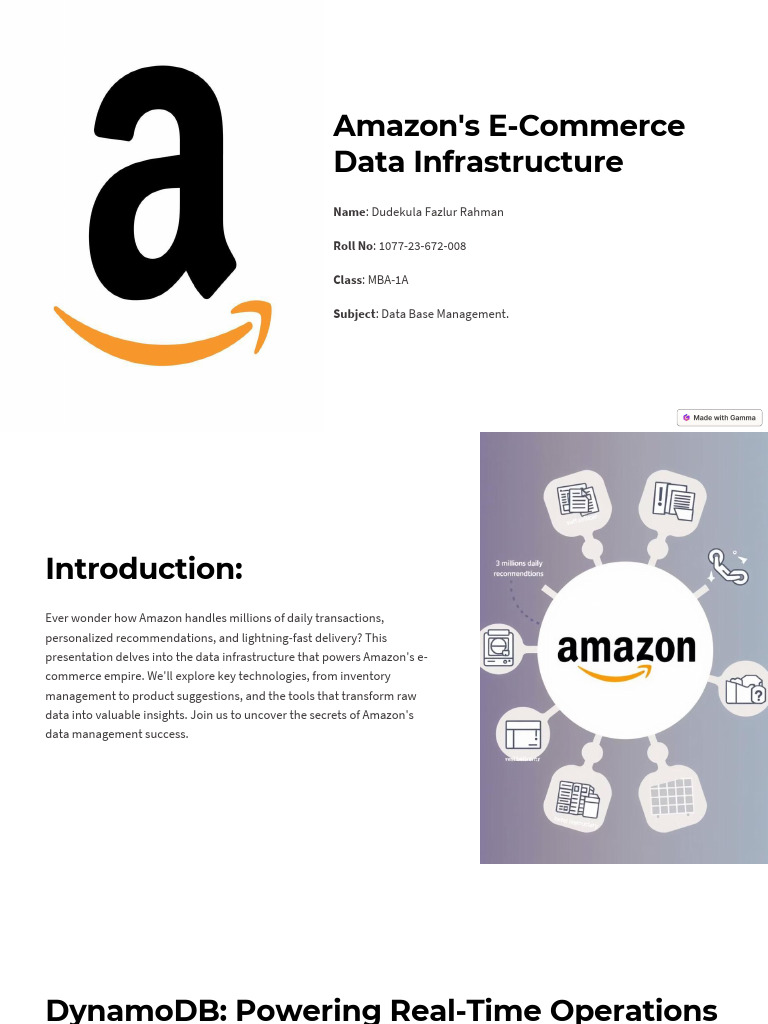 Amazons-E-Commerce-Data Management | PDF | Data Management | E Commerce