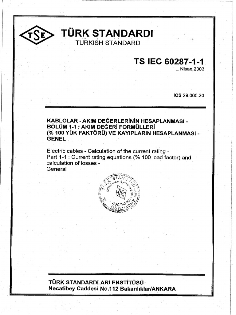 TS Iec 60287-1-1 Nisan 2003 | PDF