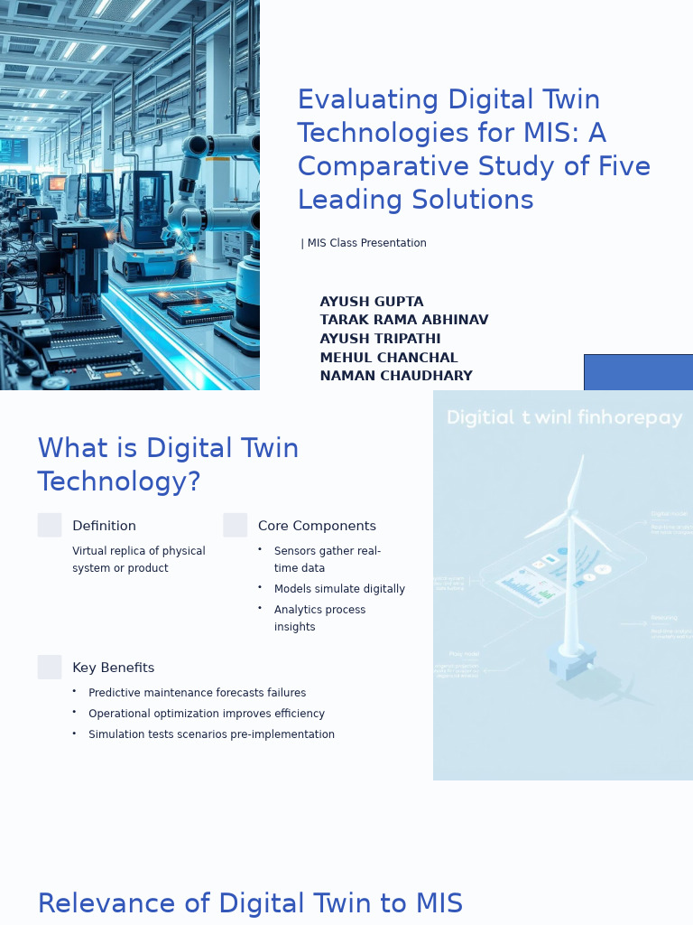 Evaluating Digital Twin Technologies For MIS A Comparative Study of ...
