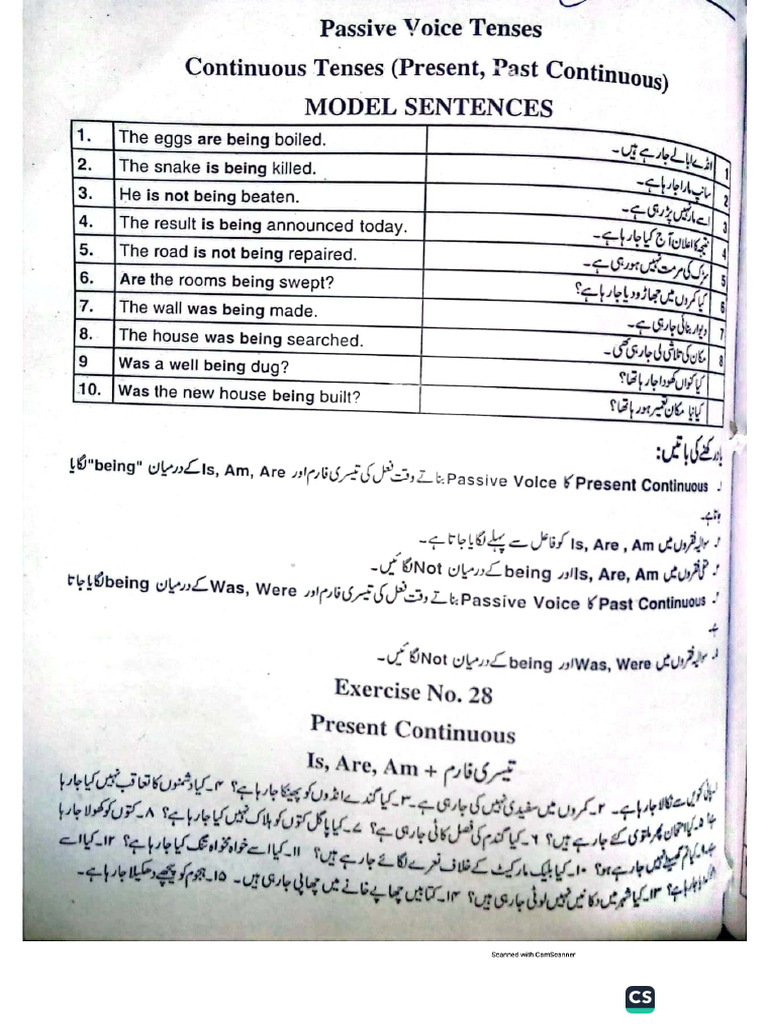 Present Continuous and Perfect Passive Voice | PDF
