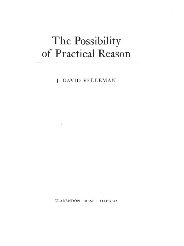 J. David Velleman - The Possibility of Practical Reason (2000, Oxford ...