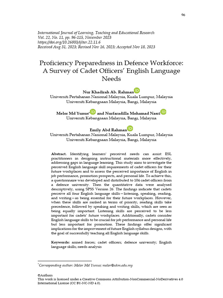 Proficiency Preparedness in Defence Workforce A Su | PDF | Learning ...