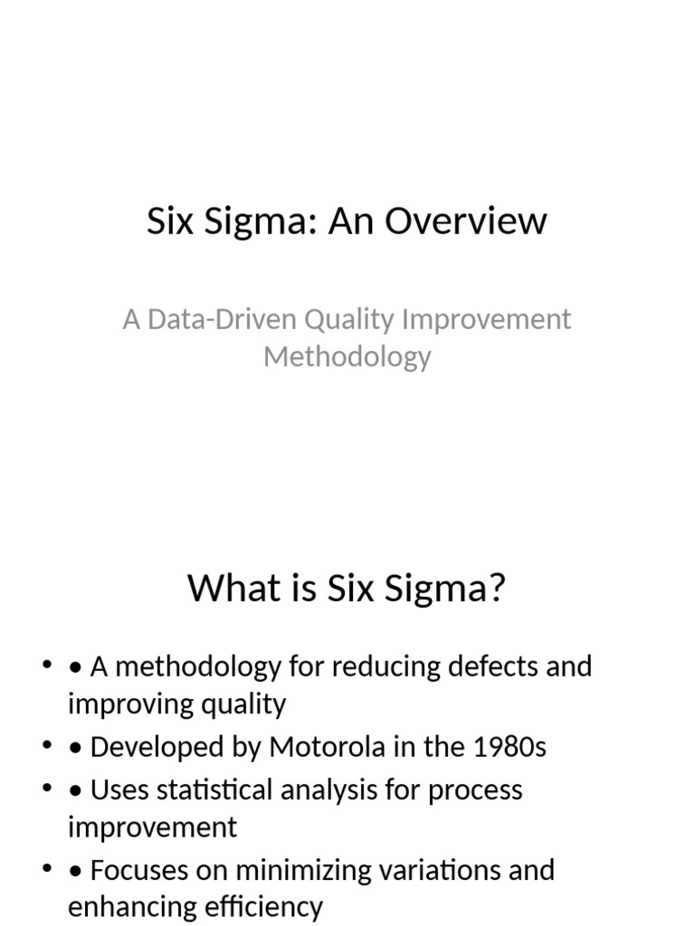 Six Sigma Presentation Pdf