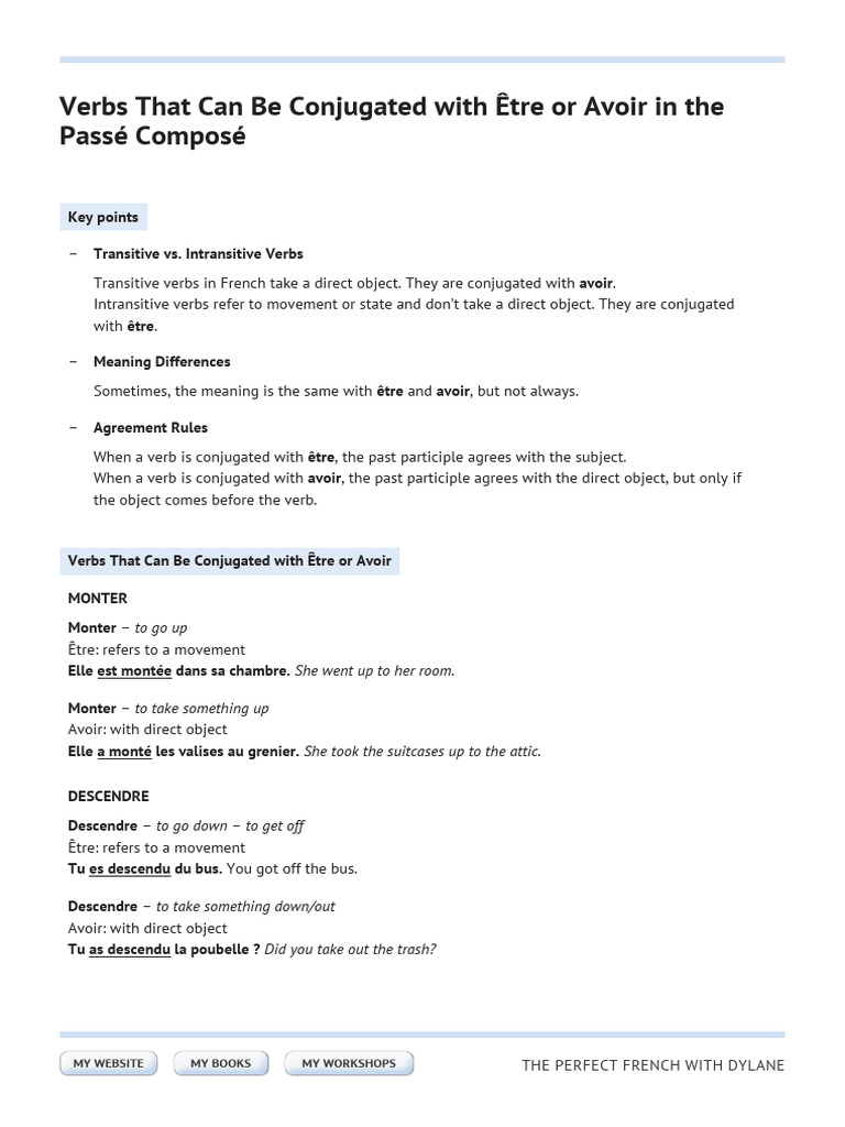 Conjugating "Monter" in French Verbs | PDF | Semantic Units | Syntactic ...
