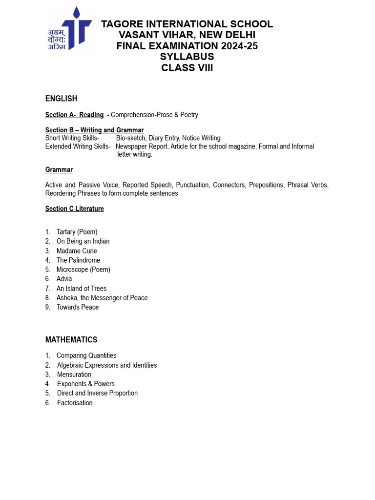 Class 8 | PDF