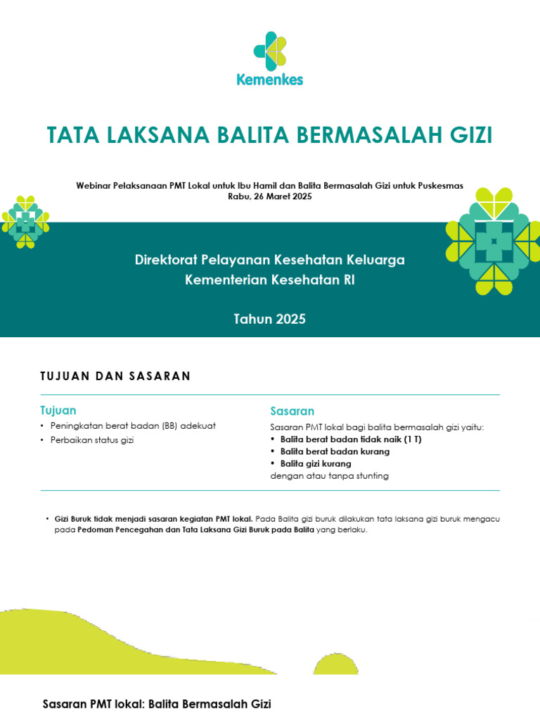 V1 Tata Laksana Balita Bermasalah Gizi | PDF
