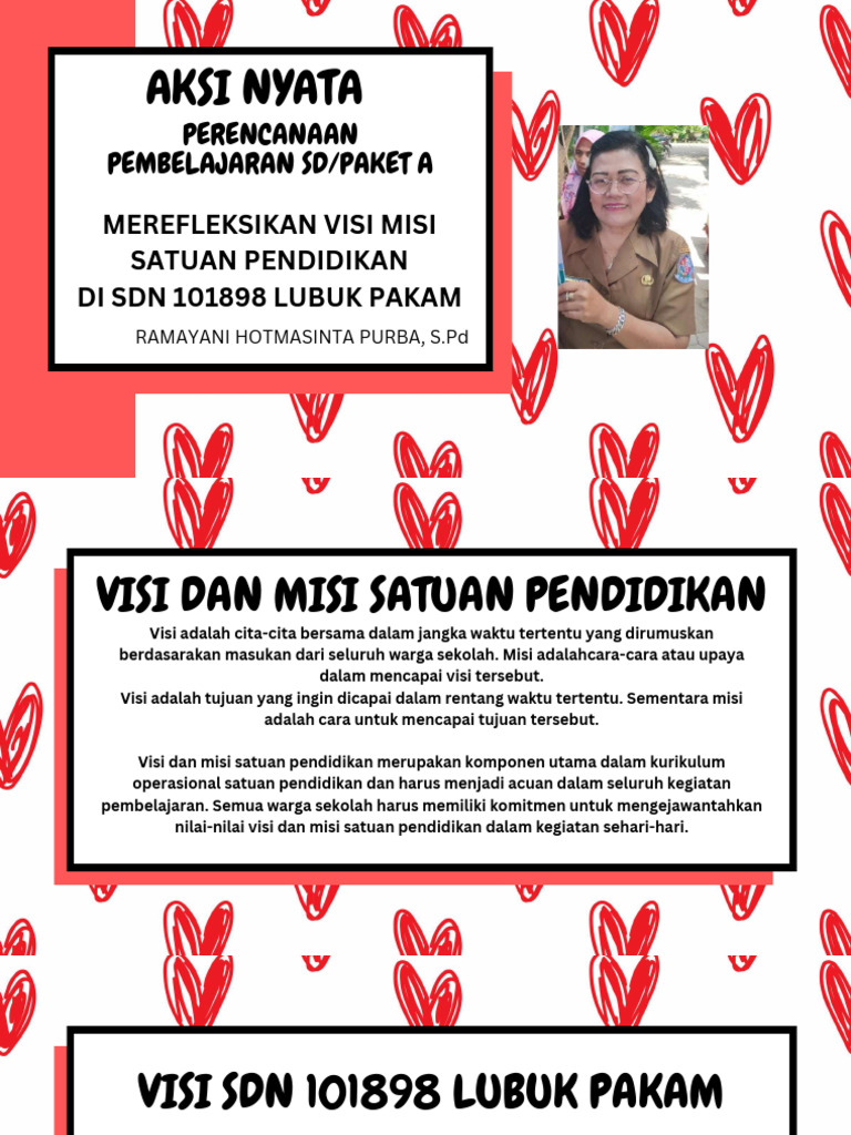 PRAKTIK BAIK MEREFLEKSIKAN VISI MISI SATUAN PENDIDIKAN SDN 101898 LUBUK PAKAM. | PDF