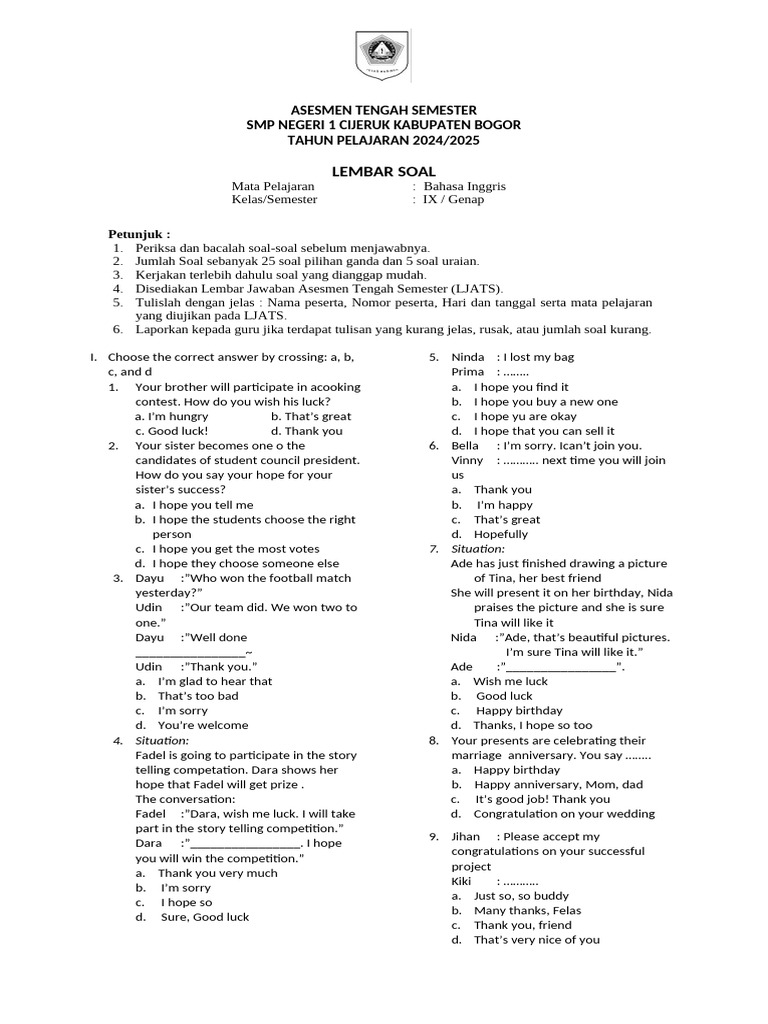 Soal_PTS_Ganjil_2025_kelas_IX[1] | PDF