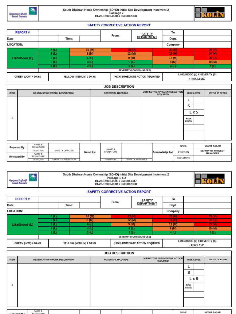 Scar Format - Revised New | PDF | Hazards | Risk
