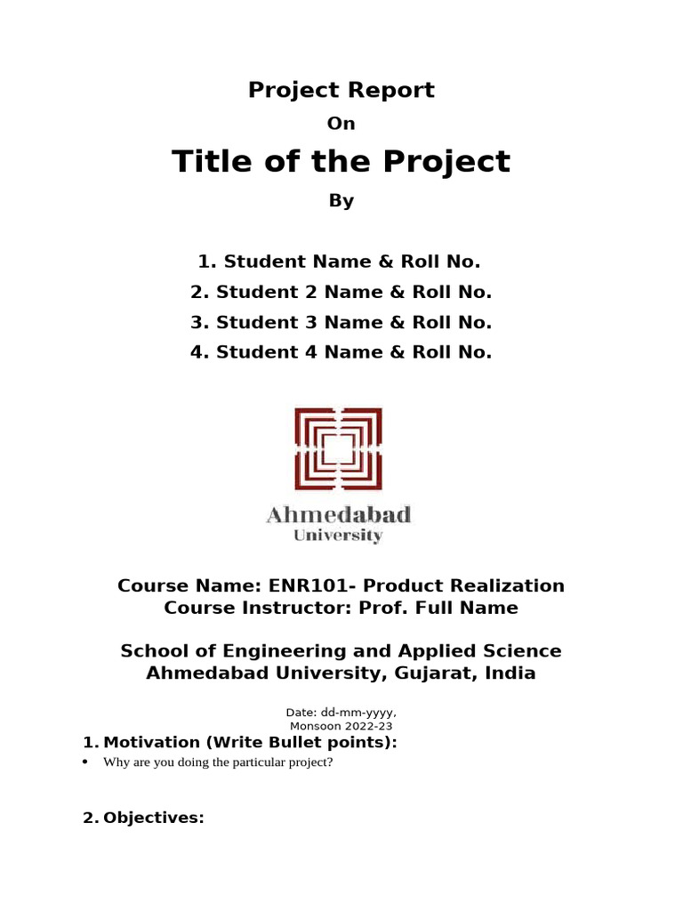 Project Final Report - Format | PDF