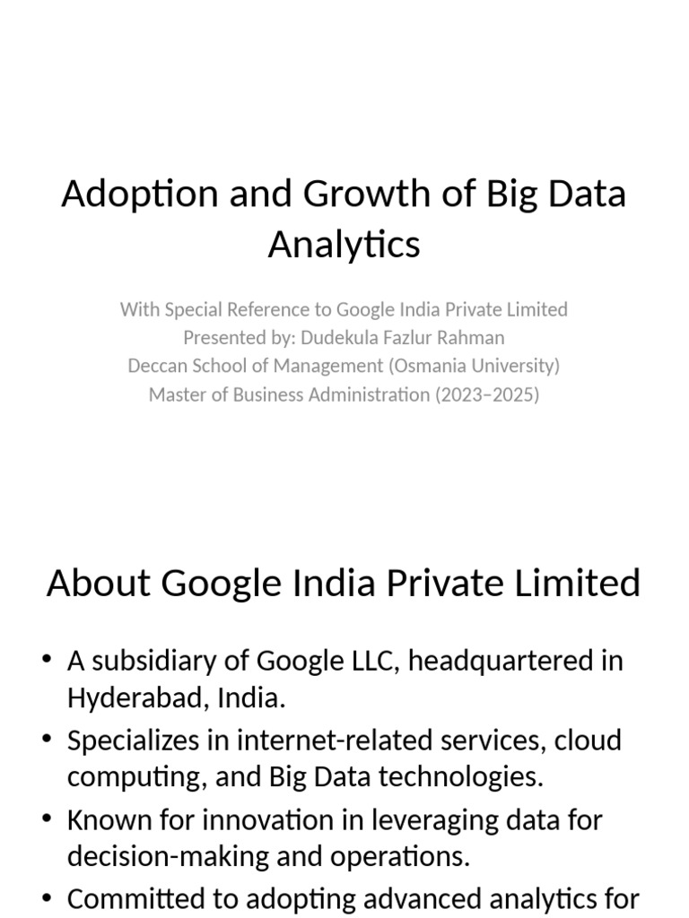 Big Data Analytics Presentation | PDF