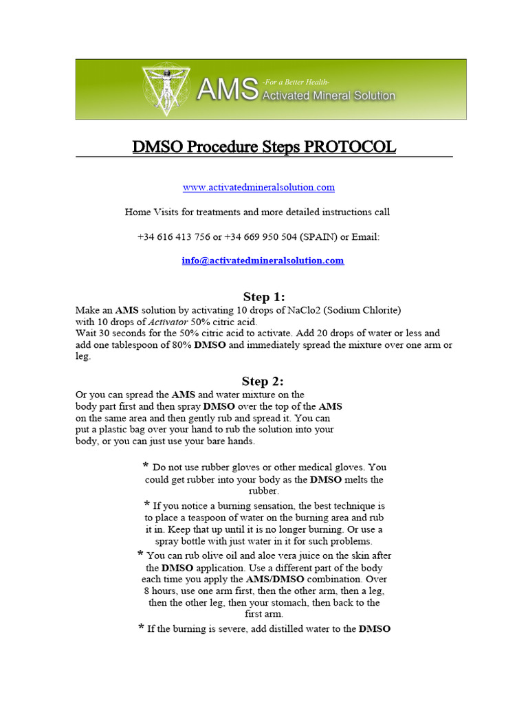 DMSO PROTOCOL Procedure Steps | PDF | Chemical Compounds | Chemical Substances