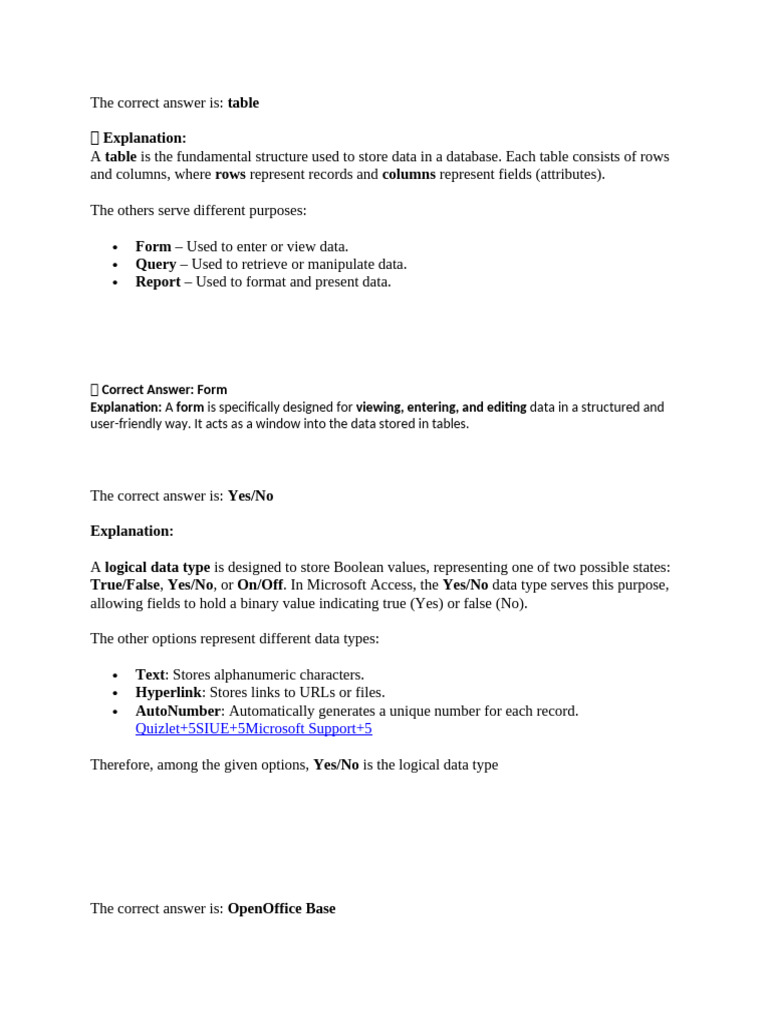 Chapter 8 Mcqs With Explanation | PDF | Databases | Relational Database
