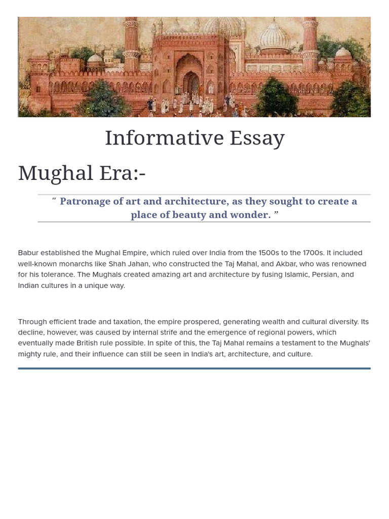 Mughal Empire: Art, Culture, and Decline | PDF