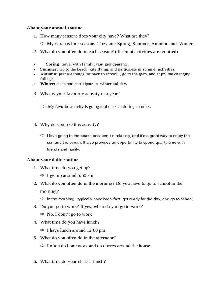 About your annual routine | PDF