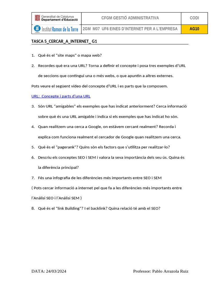 m07 Uf6 Tasca 5 Cercar A Internet g1 | PDF