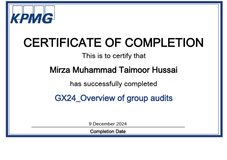 Certificate of Completion GA Overview | PDF