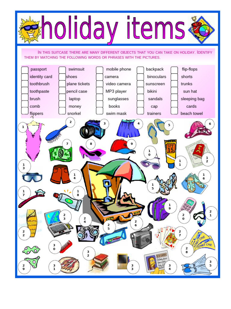 Wakacyjne Slownictwo 3 (1) | PDF | Swimming