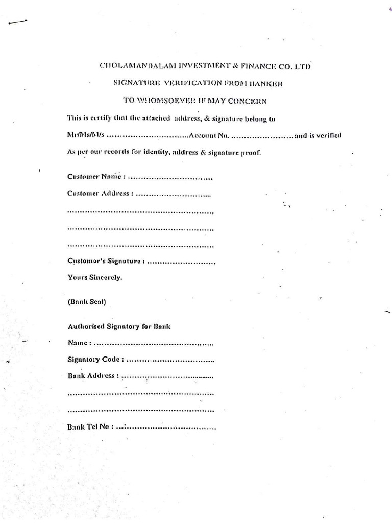 Chola Sign Verification | PDF