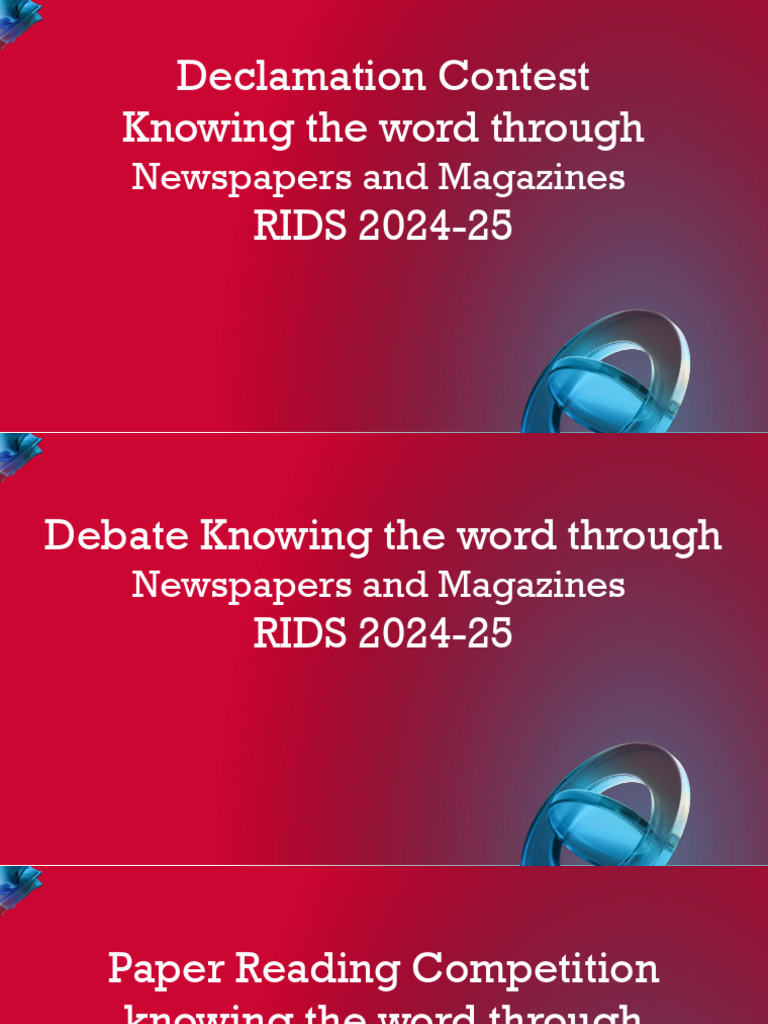 RIDS 2024-25 Declamation Contest Guide | PDF