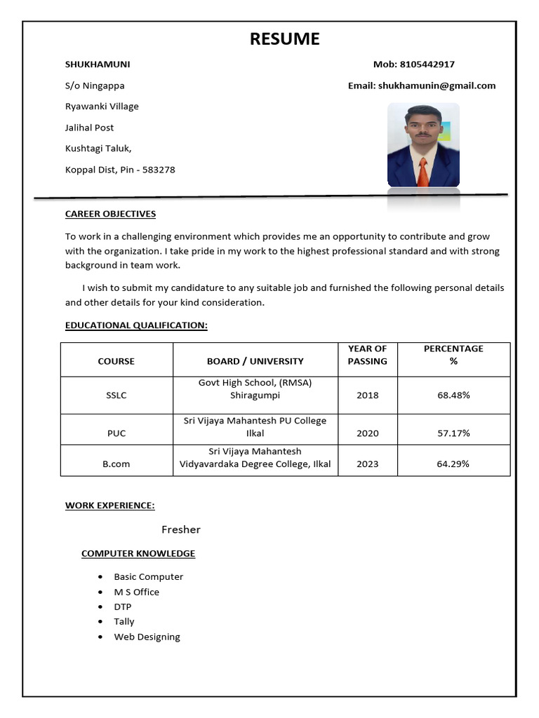 Resume Format 7483447877 | PDF | Learning | Cognition