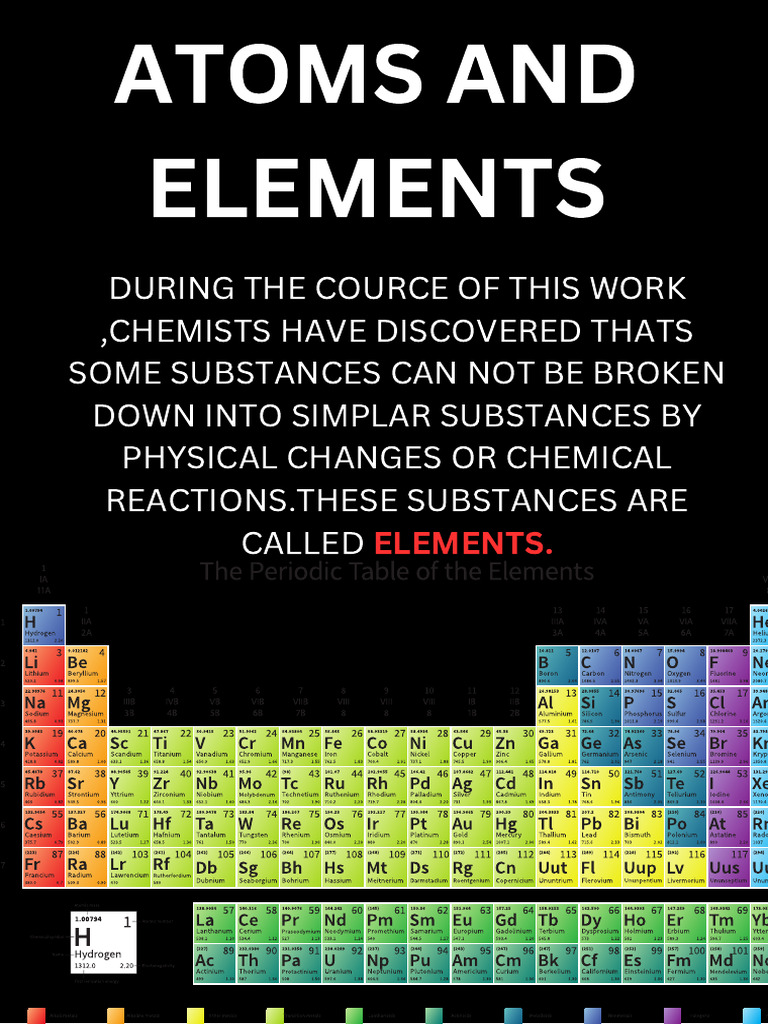 Atoms and Elements | PDF