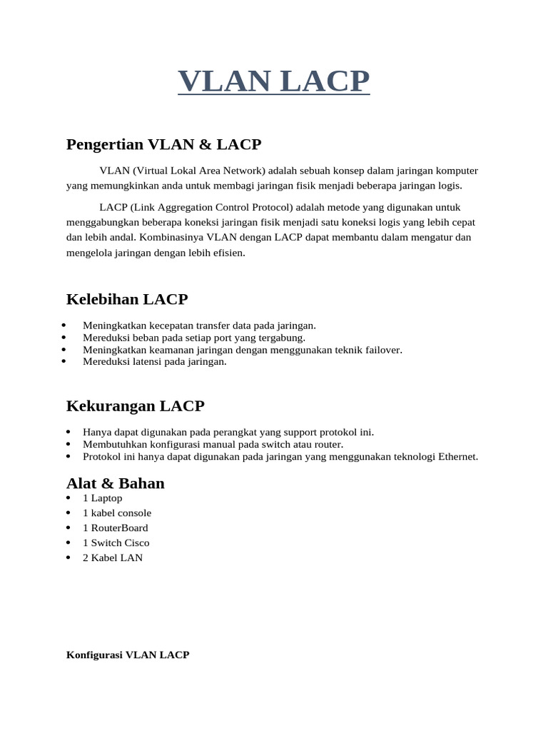 VLAN LACP | PDF