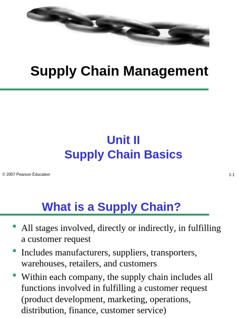 Unit II, Supply Chain BASICS | PDF | Supply Chain | Logistics