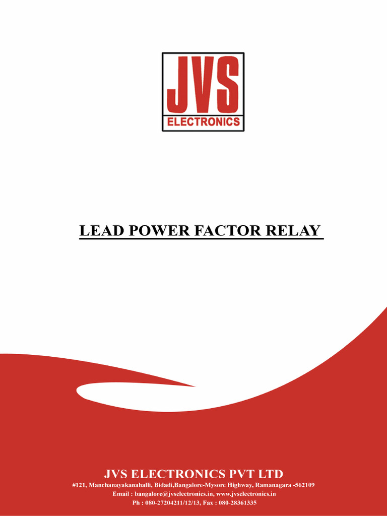 JVS Electronics Lead PF Relay | PDF